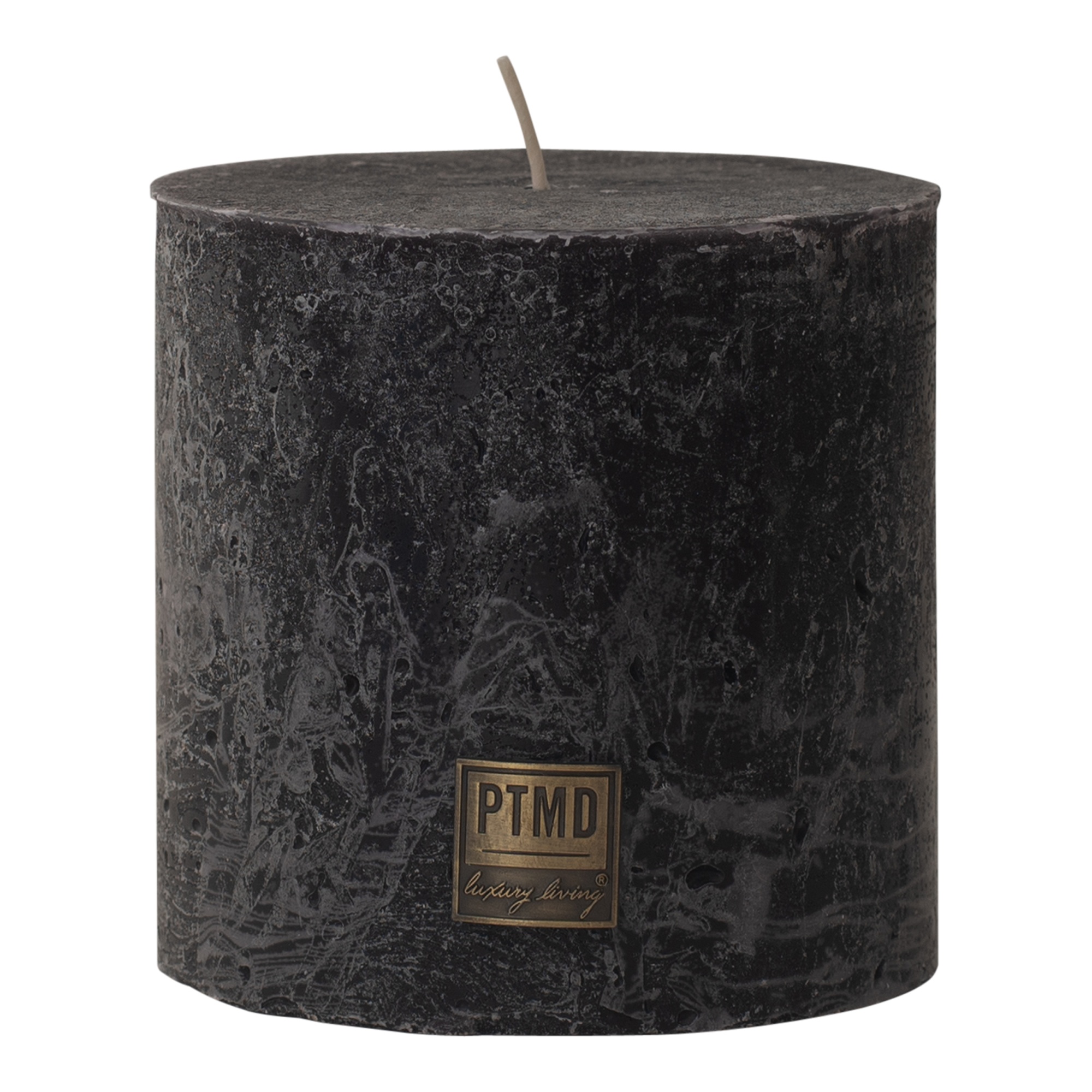 Rustic Charcoal Black Block Candle 10x10cm - Collective Home Store