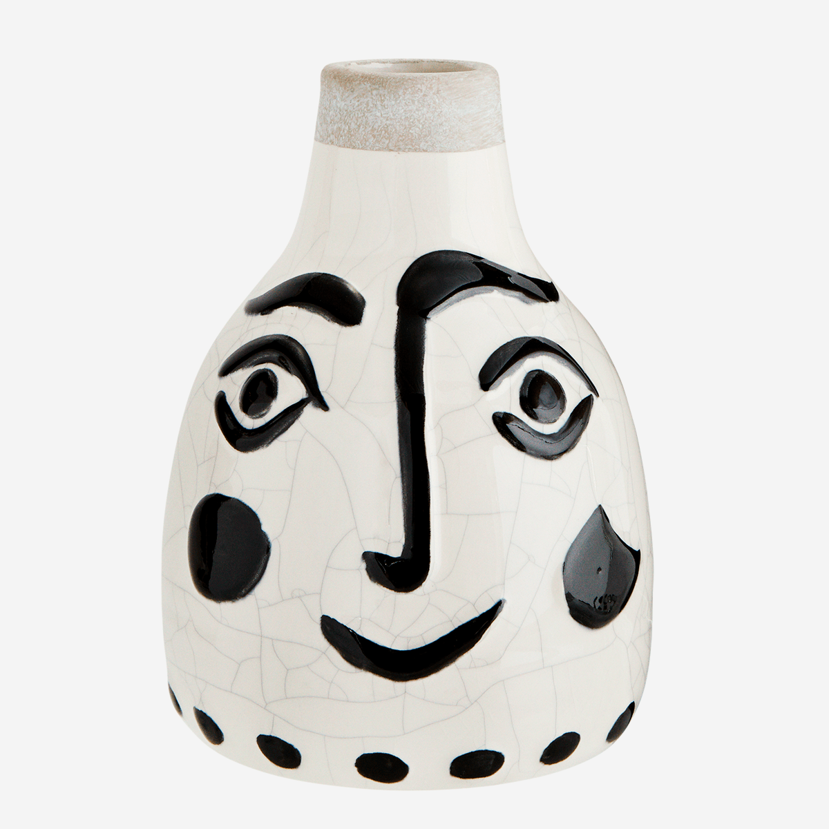 Ceramic Vase with Painted Smiley Face Large - Collective Home Store